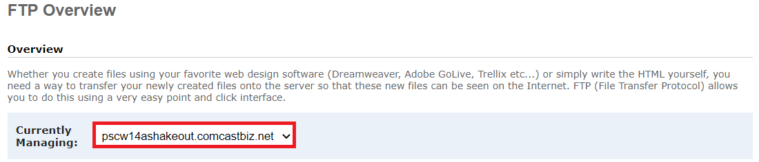 FTP Overview – Comcast Web Hosting