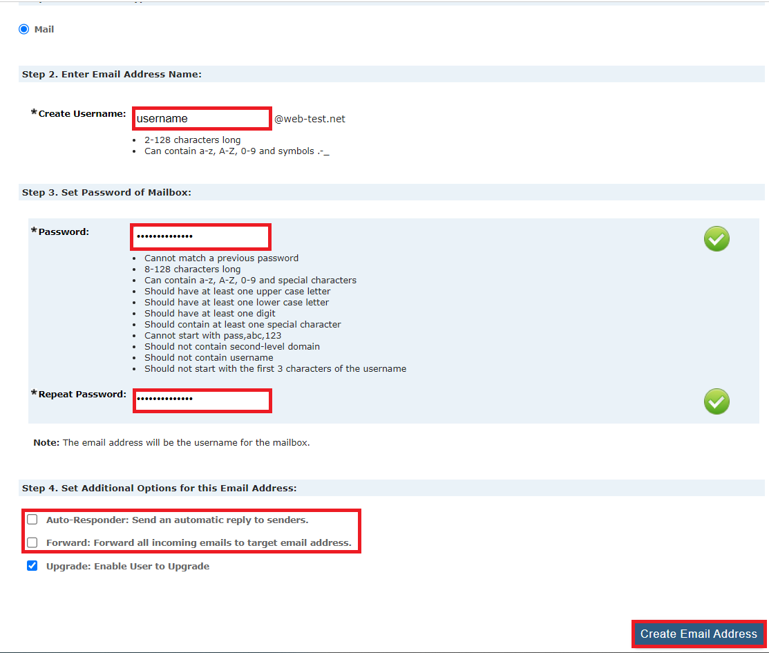 Creating a new Business Email POP/IMAP mailbox – Comcast Web Hosting