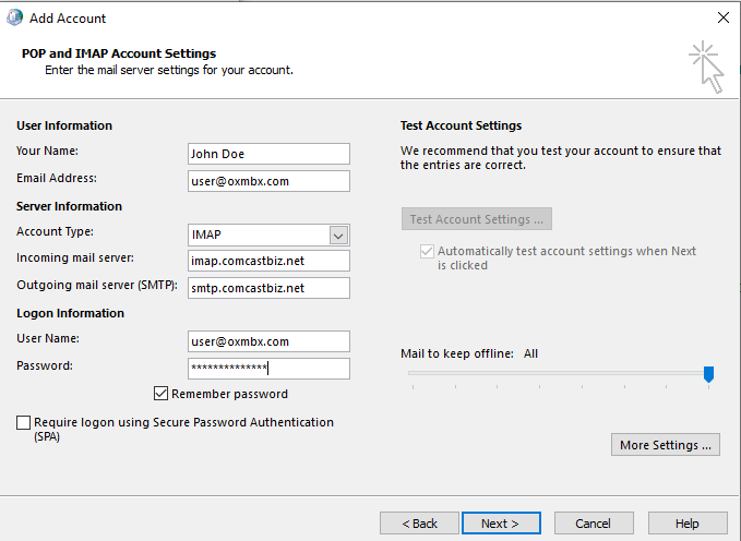 Configure Outlook 2019 for Windows – Comcast Web Hosting