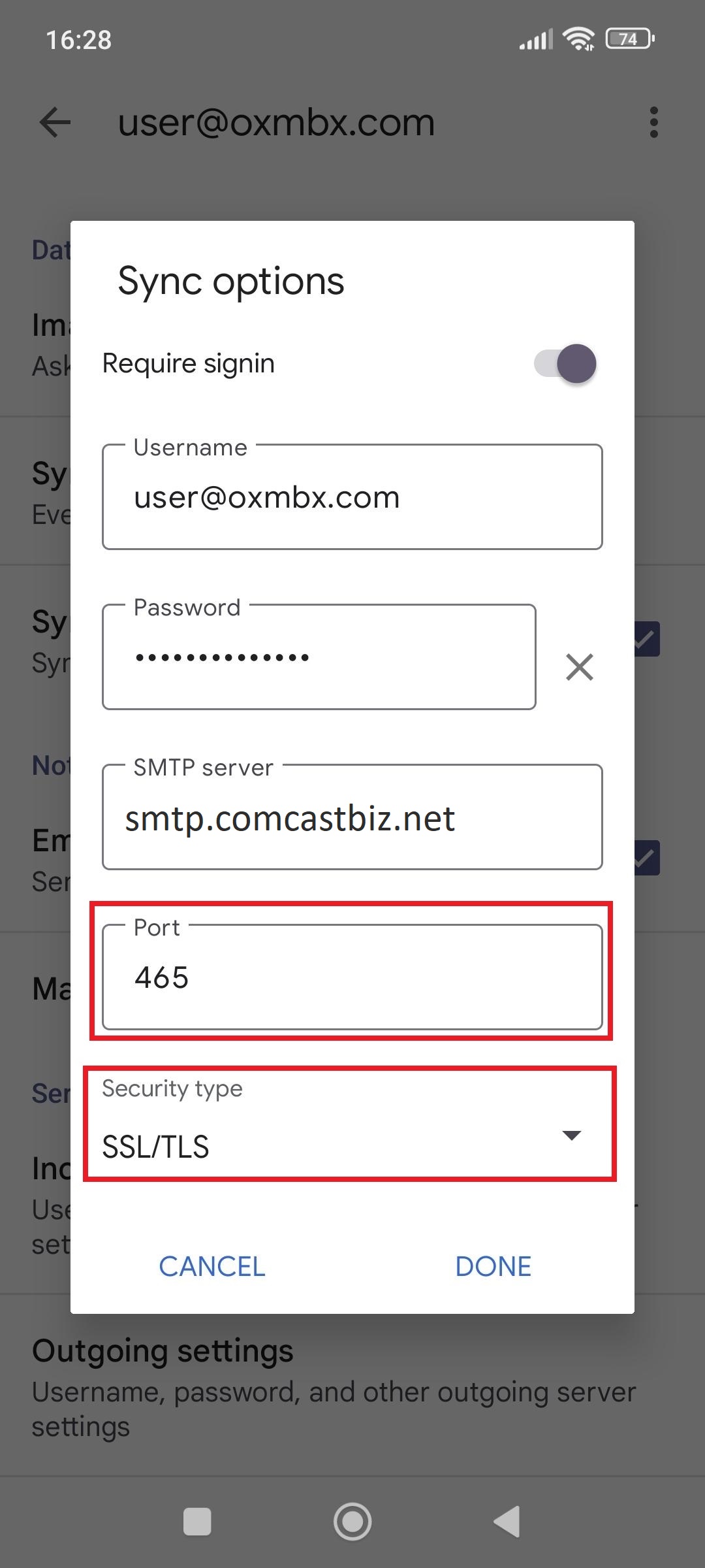 Configure Gmail app on Android Mobile Device (Phones, Tablets) – Comcast Web Hosting