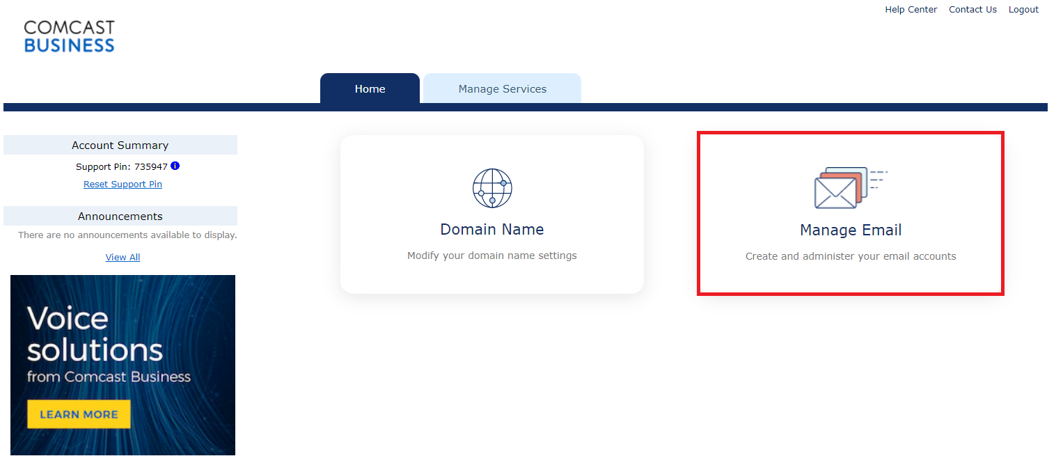 Creating a new Business Email POP/IMAP mailbox – Comcast Web Hosting