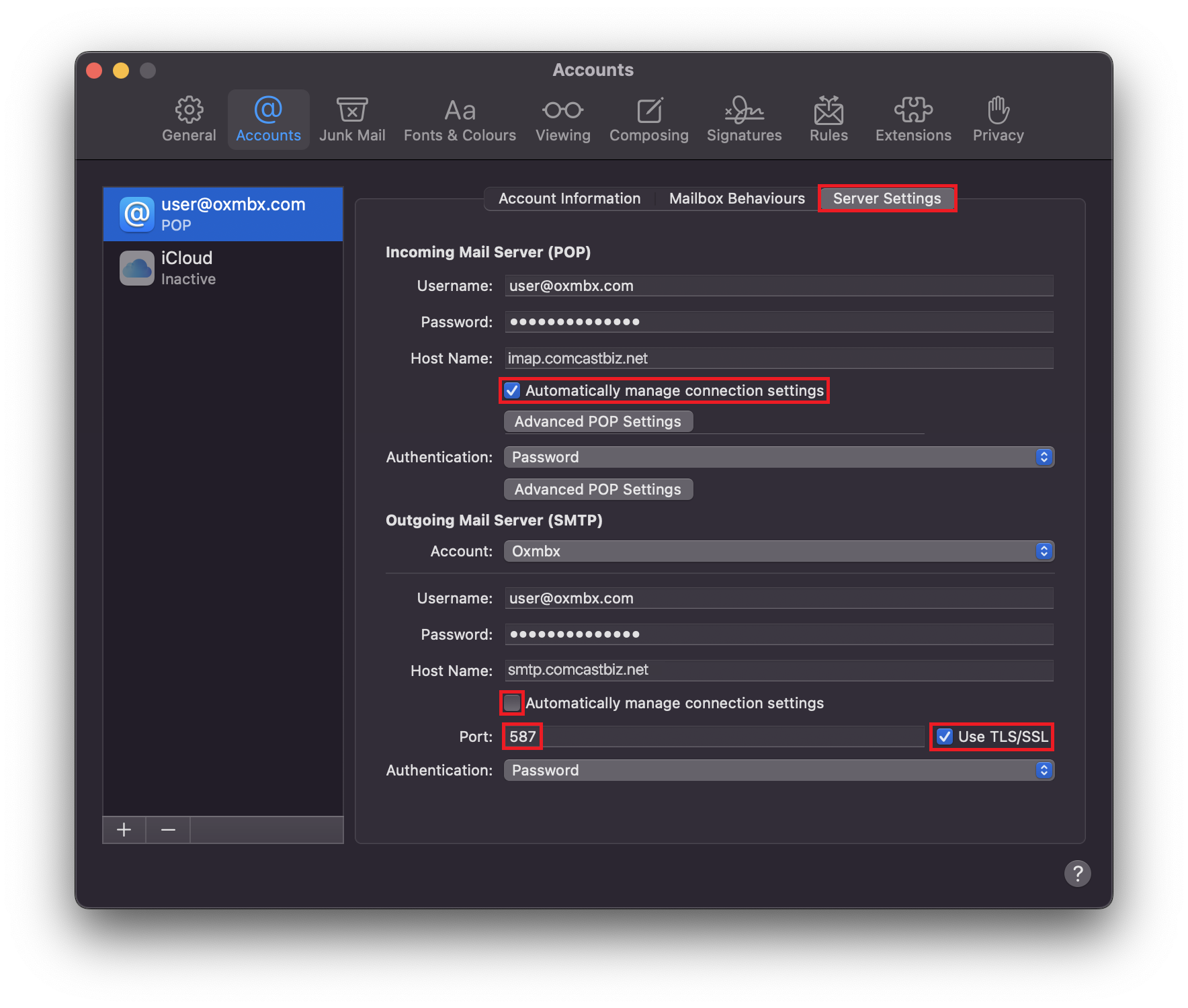 Configure Apple Mail (Mac Mail) – Comcast Web Hosting